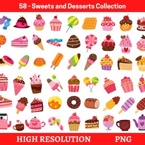 Sweets Clipart, Desserts Clipart, Sweet and Dessert Clipart, Candy ...