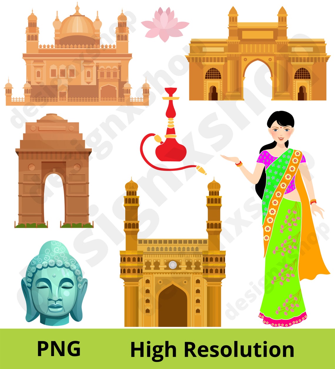 India Clipart India Culture Clipart Country Clipart Travel | Etsy