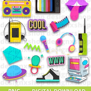 Retro 80s Digital Files, Nostalgic 90s Digital Files, Groovy, Decades ...