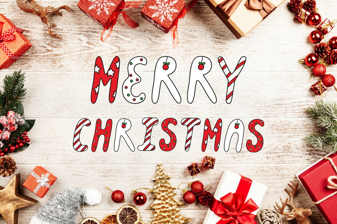 Christmas Alphabet Clipart Holiday SVG Letters Christmas | Etsy