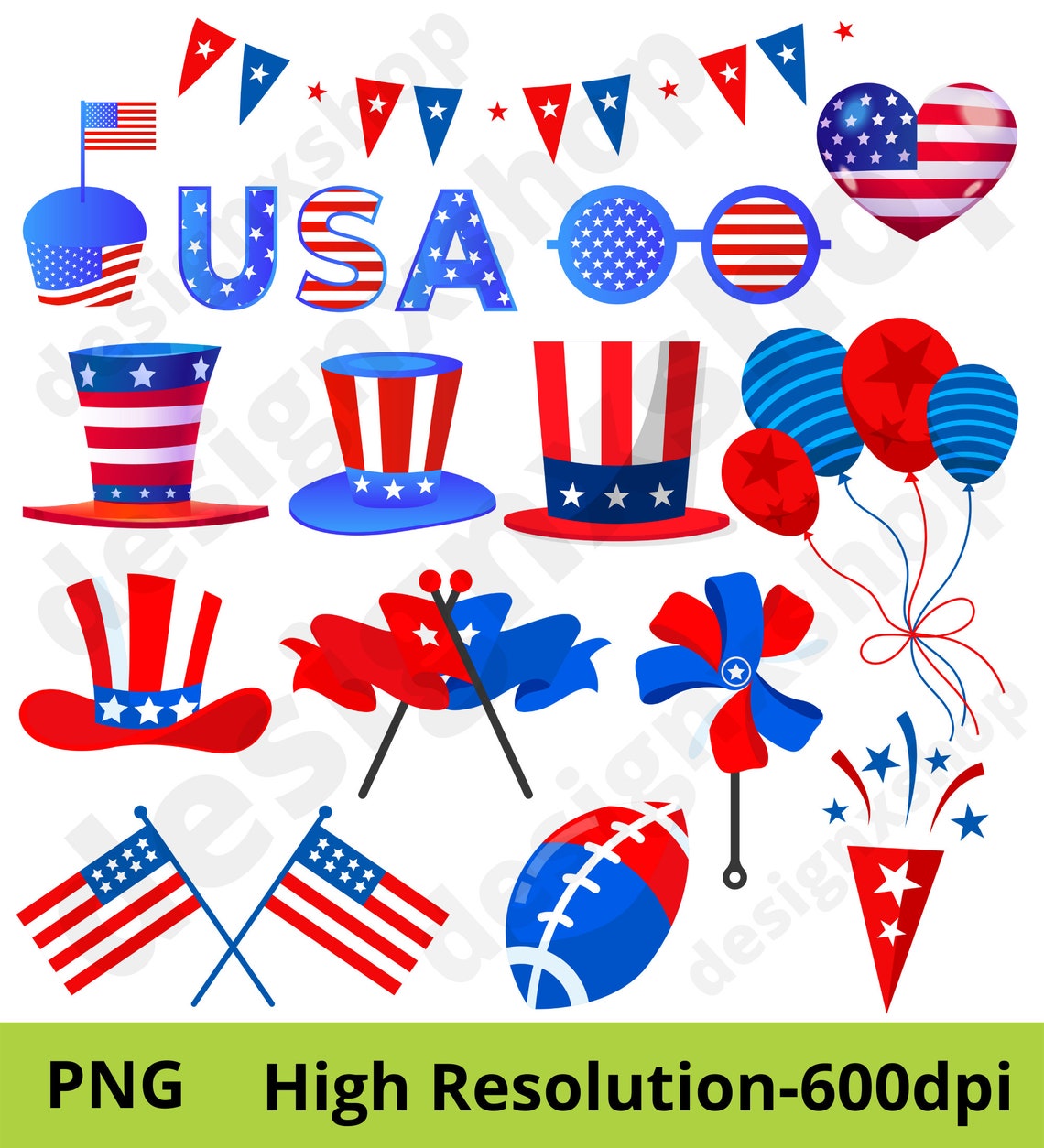 4th of July Clipart Independence Day Clipart Fourth of July - Etsy UK