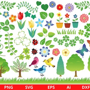 Spring Clipart, Botanical Flower Clipart, Floral Clipart, Summer ...