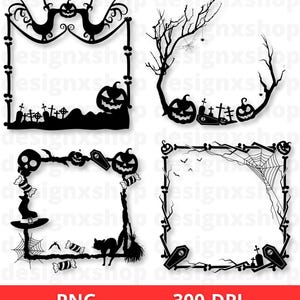 Halloween Frame SVG Bundle, Halloween Frame Clipart, Spooky Frames Svg ...