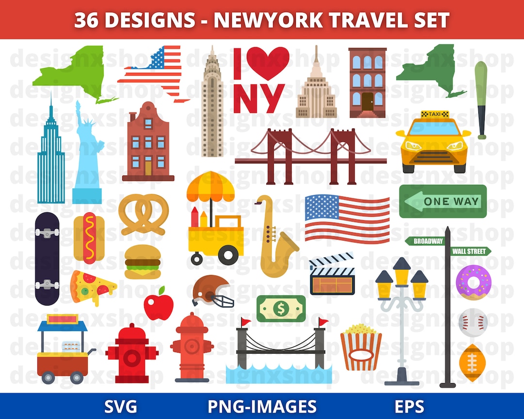 New York Clipart, USA Clipart, America Clipart, NYC Clipart, Manhattan ...