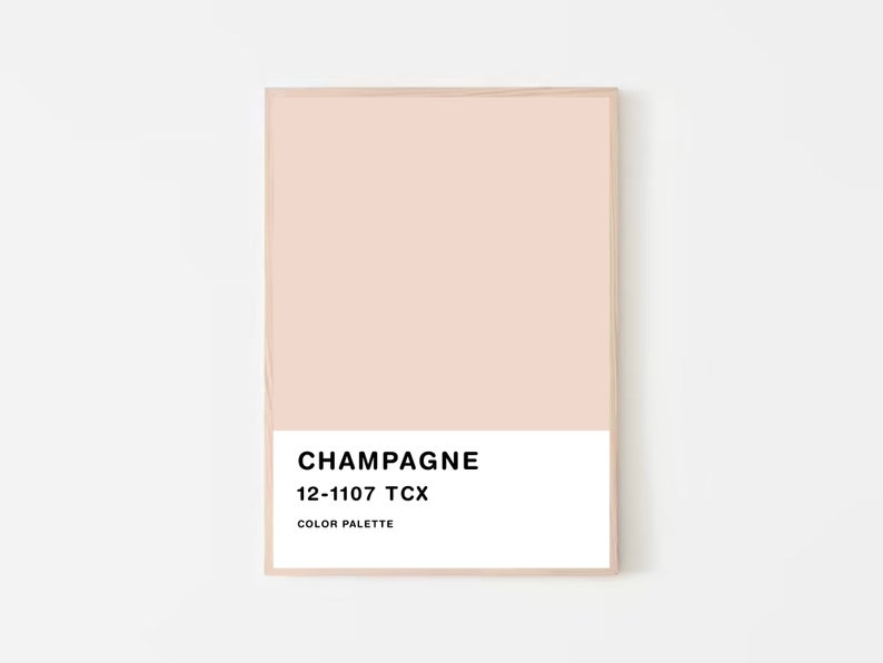 Champagne Color Printable Pantone Color Poster Color Print | Etsy Singapore
