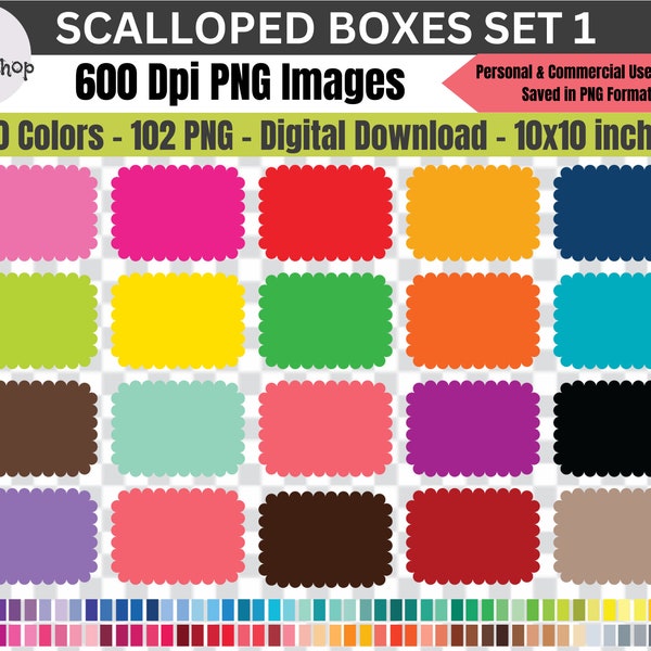 Scalloped Labels - Etsy