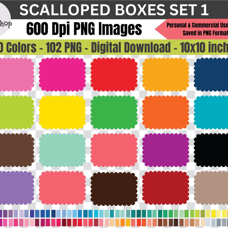 Scalloped Labels - Etsy