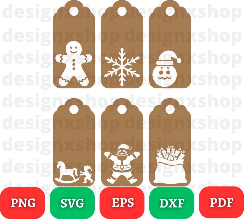 Christmas Gift Tags SVG Bundle – Laser Cut Files, Gift Tag SVG, Label ...