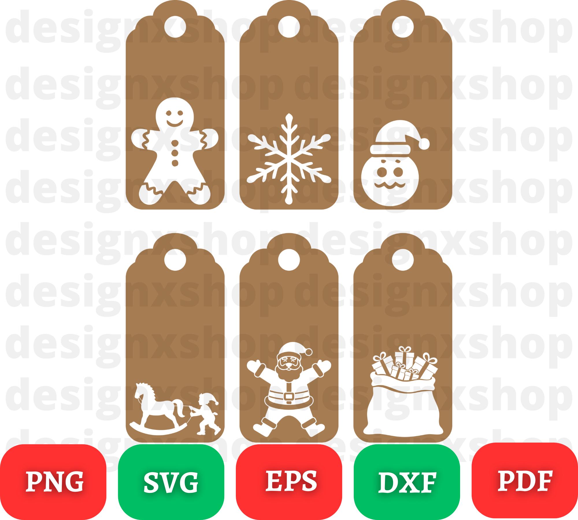 Christmas Gift Tags SVG Bundle – Laser Cut Files, Gift Tag SVG, Label ...