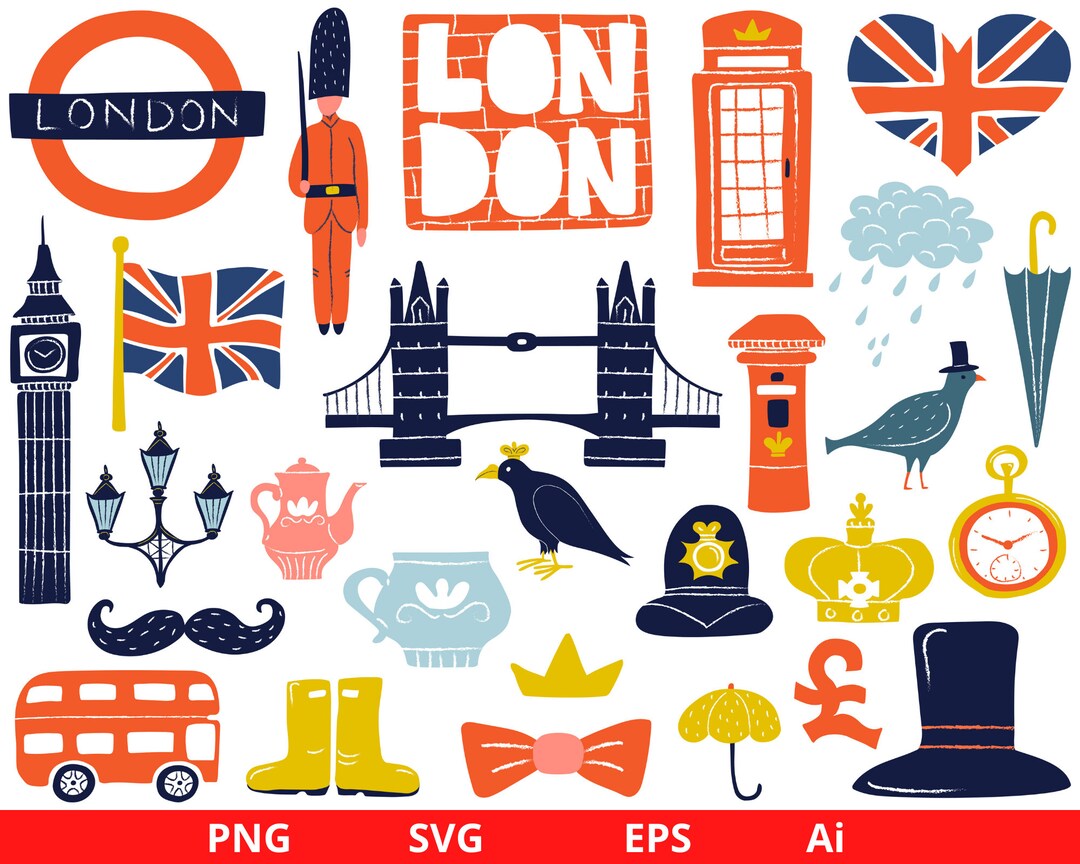 London Clipart England Clipart British Clipart Hand Draw - Etsy Canada