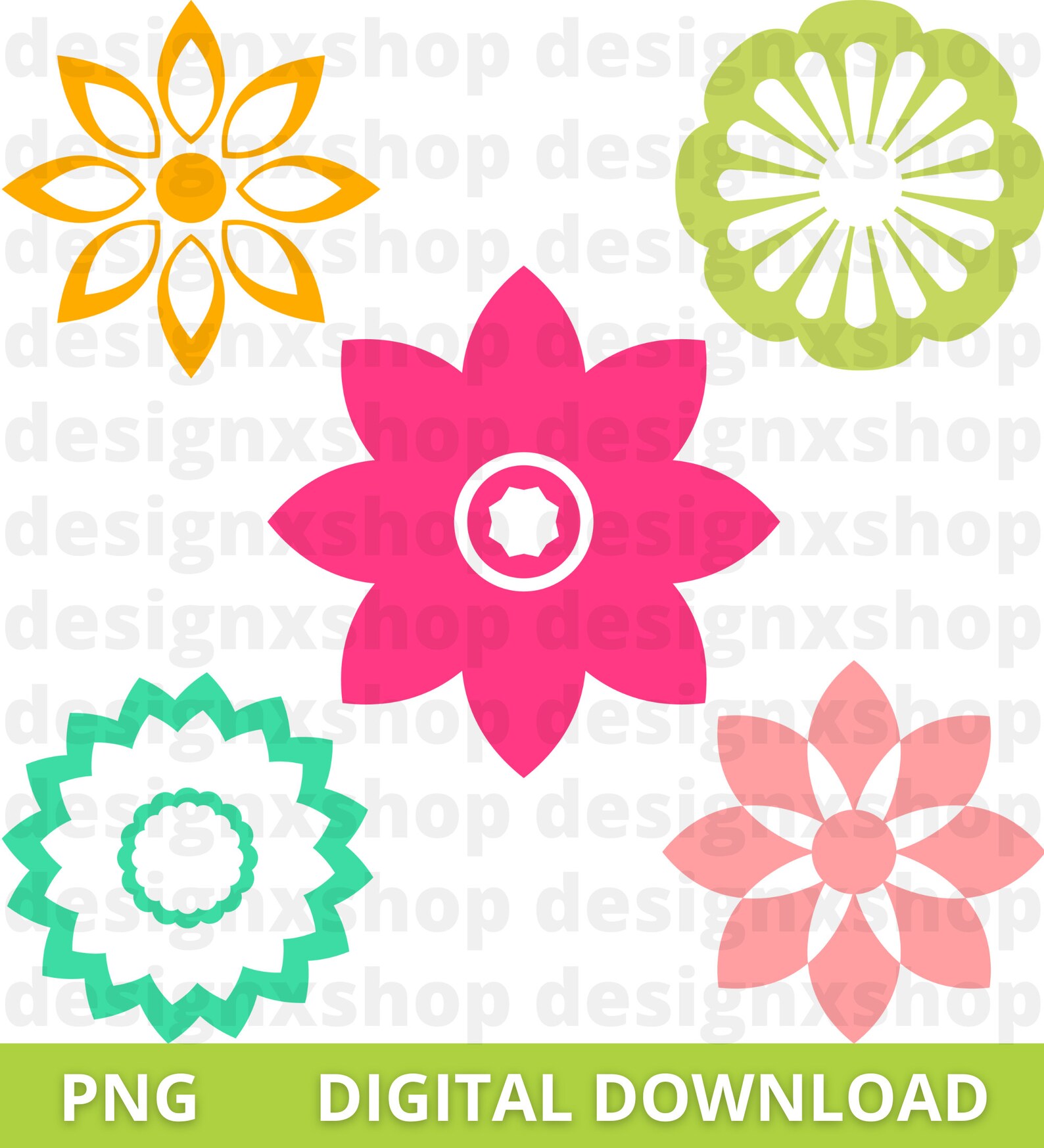 Cute Flower Svg Bundle, Flat Flowers Clipart, Gardening Flower Svg ...