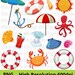 Summer Beach Clipart, Summer Clipart Bundle, Vacation Clipart, Travel ...