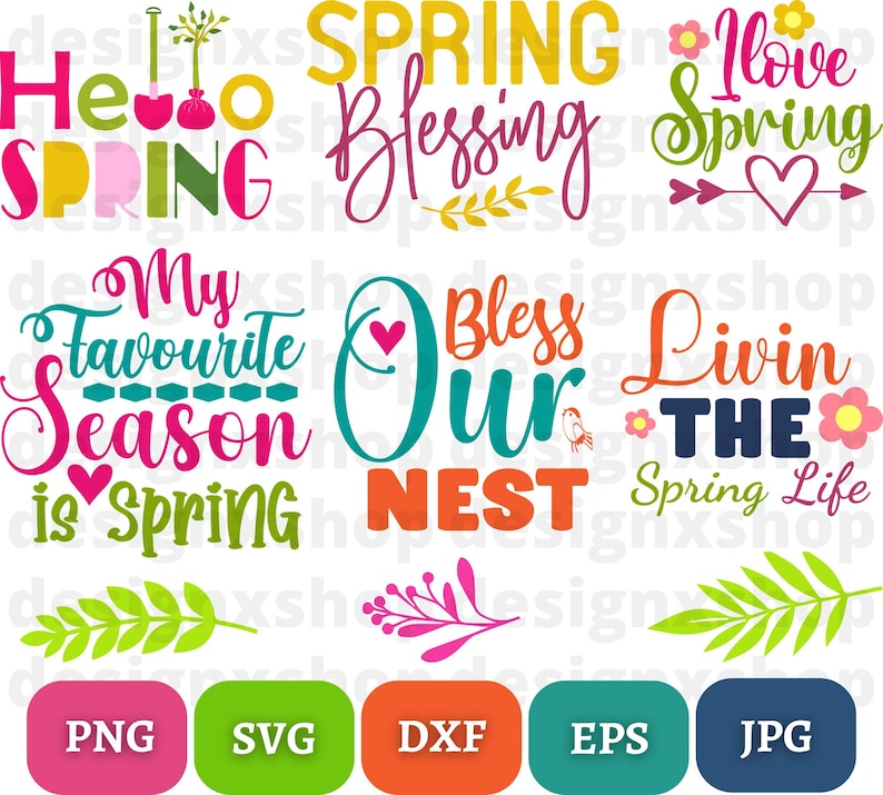 Spring SVG Bundle: Flower Clipart, Easter Designs (digital Download) - Etsy