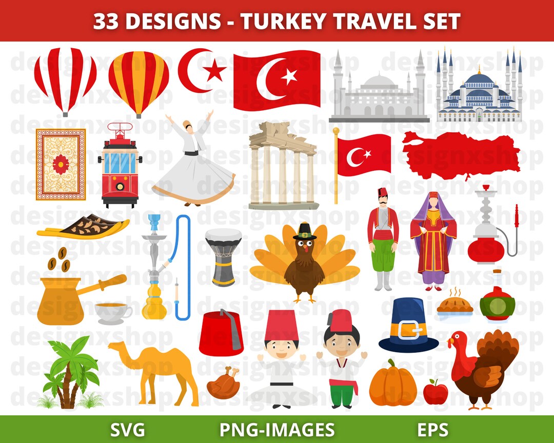 Turkey Clipart, Travel Clipart, Thanksgiving Clipart, Autumn Clipart ...
