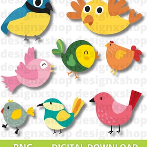 Cute Birds Svg Bundle, Cute Funny Birds Clipart, Birds Svg, Spring ...