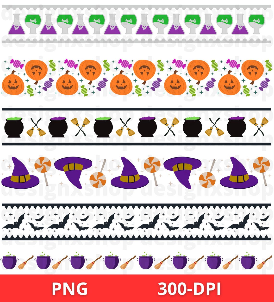 Halloween Borders Clipart, Halloween Borders SVG, Halloween Digital ...