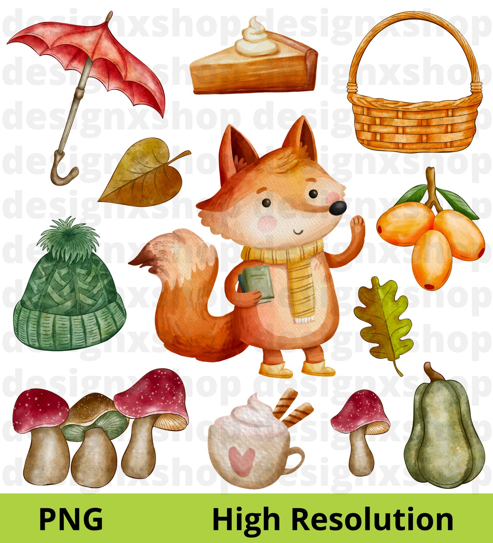 Watercolor Autumn Clipart Watercolor Fall Clipart Watercolor - Etsy