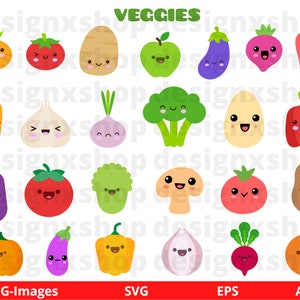 Kawaii Vegetables Clipart, Cute Vegetables Clipart, Vegetables Clipart ...