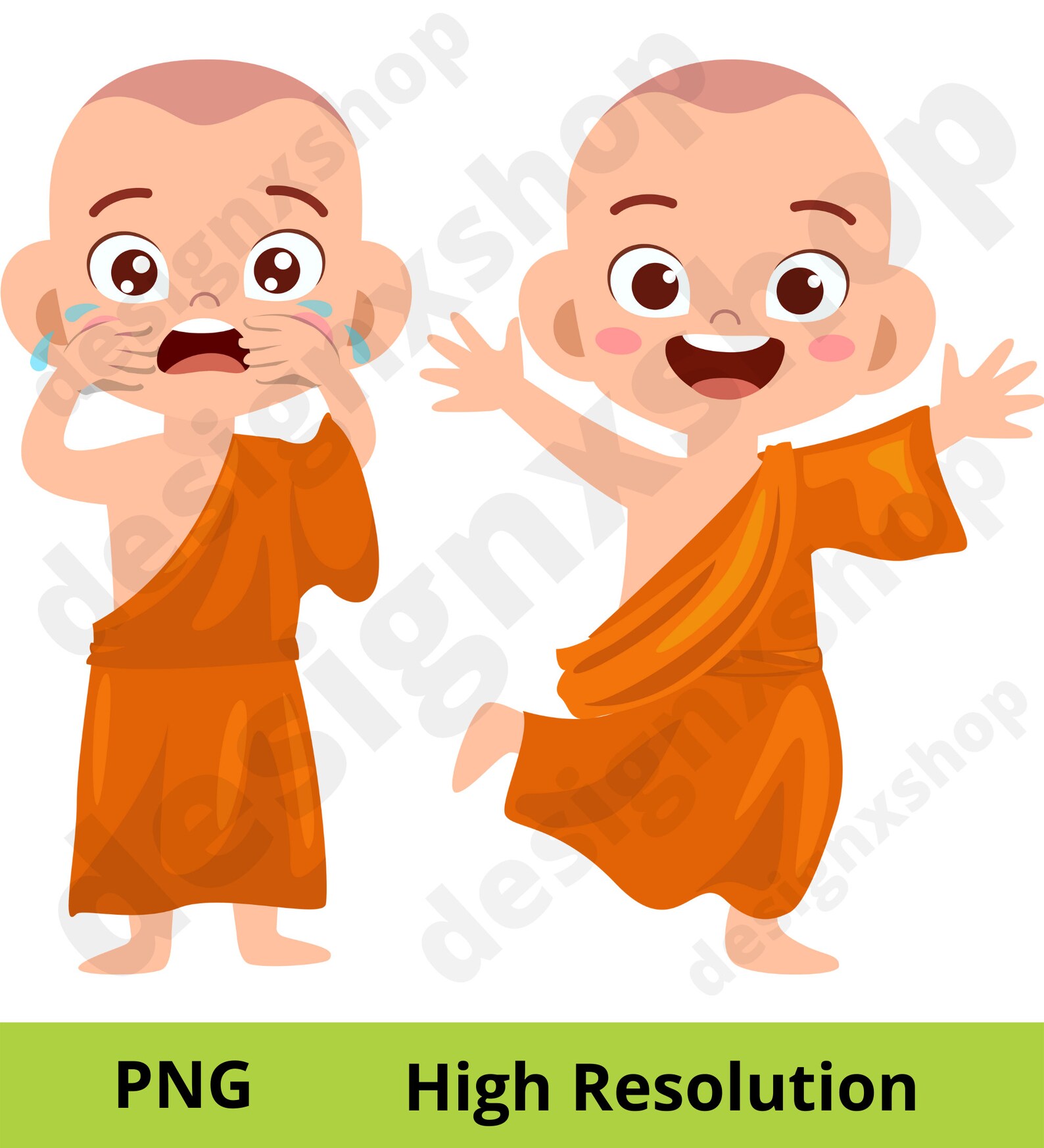 Cute Monk Clipart Monk Clipart Monk Meditate Clipart Thai | Etsy