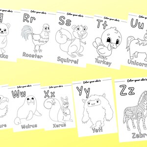 26 Printable Alphabet Coloring Pages | ABC Coloring Book | Baby Shower ...