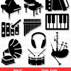 Musical Instruments SVG, Musical Instruments Clipart, Music Symbols Svg ...