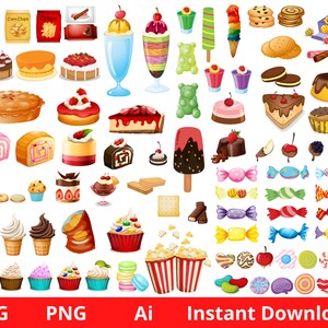 Food Clipart, Candy Clipart, Ice-cream Clipart, Cake Clipart, Cupcakes ...