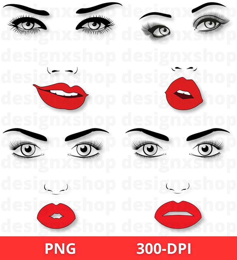 Woman Face SVG, Woman Svg, Woman Head Svg, Eyelashes Svg, Lips Svg ...