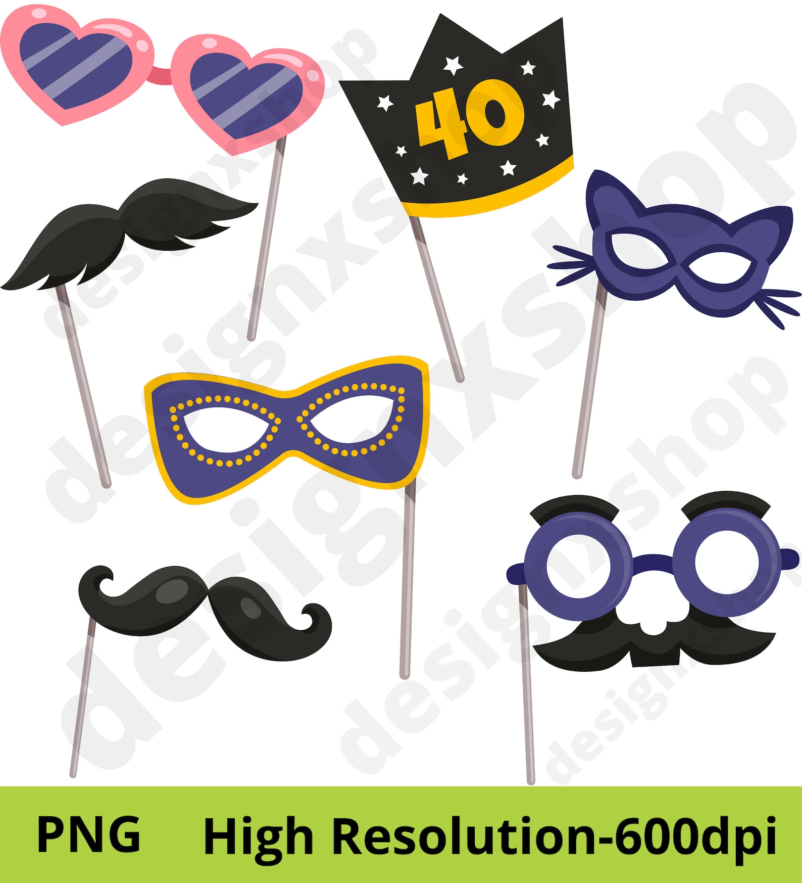 Photo Booth Prop Clipart Props Clipart Party Props Clipart - Etsy