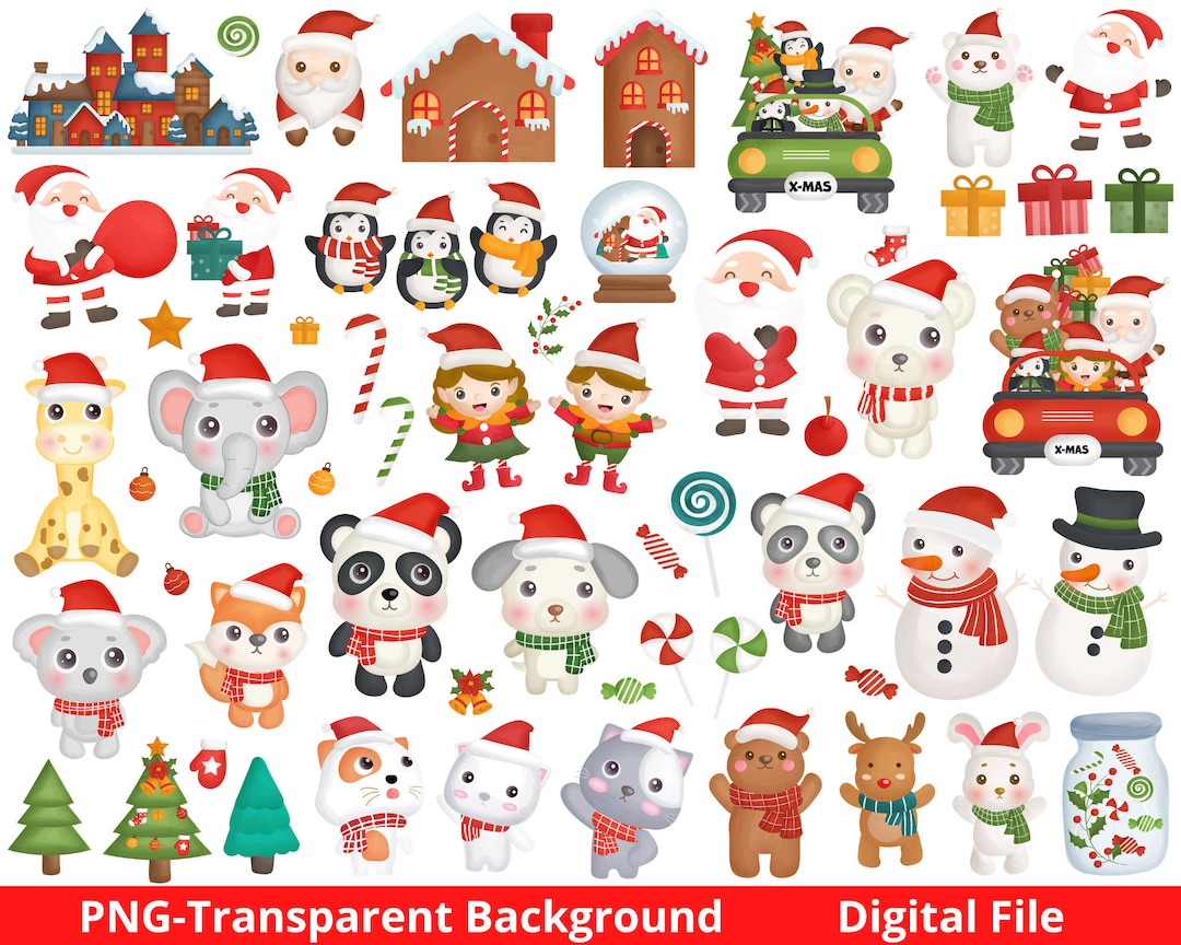 Christmas Characters Clipart Watercolor Christmas Clipart - Etsy