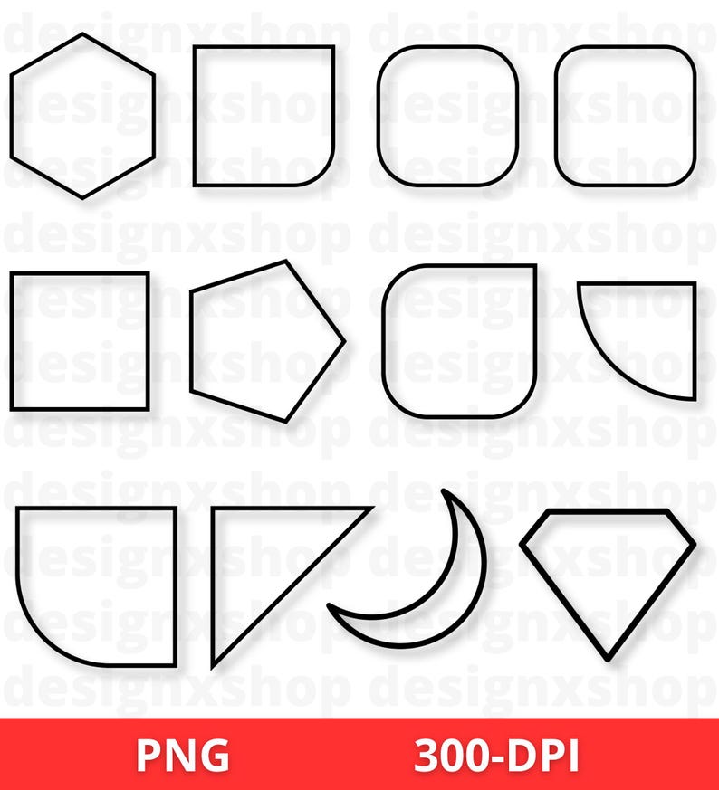 Basic Shapes SVG Bundle, Geometric Shapes Svg, Name Frame Tags Svg ...