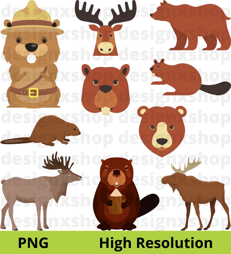Canada Clipart Canadian Clipart Toronto Moose Deer Bear - Etsy Canada