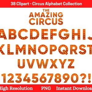 Circus Alphabet Clipart, Alphabet Clipart, Circus Letters, Circus ...