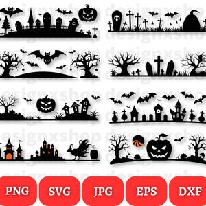 Halloween Borders SVG, Spooky Spiderweb Border, Halloween Divider Svg ...