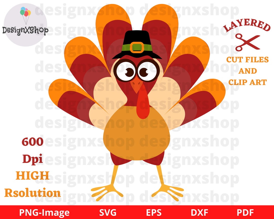 Thanksgiving Turkey - Instant Digital Download - Svg, Png, Dxf, Pdf and ...