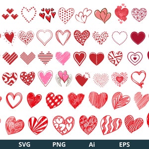 Doodle Valentine Heart Clipart, Hand Drawn Valentine Heart PNG, Heart ...