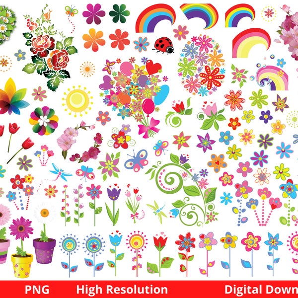 Flower Clipart - Etsy