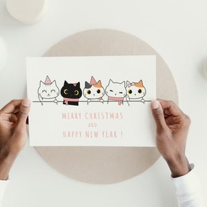 Funny Cat Christmas Card, Family Design (digital Download A2/A7 Sizes ...