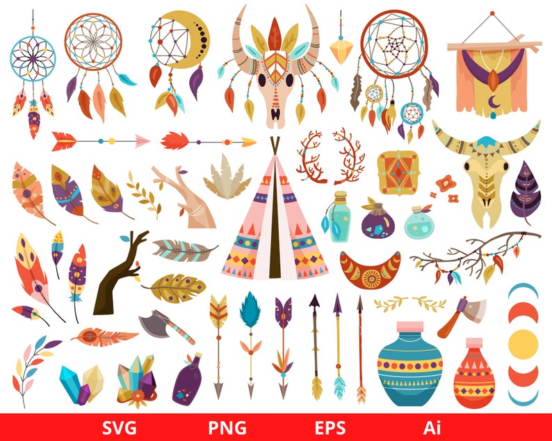 Ethnic Clipart Boho Clipart Tribal Clipart Dreamcatcher - Etsy