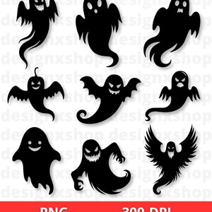 Ghost SVG Bundle, Ghost PNG Bundle, Ghost Clipart, Ghost SVG Cut Files ...