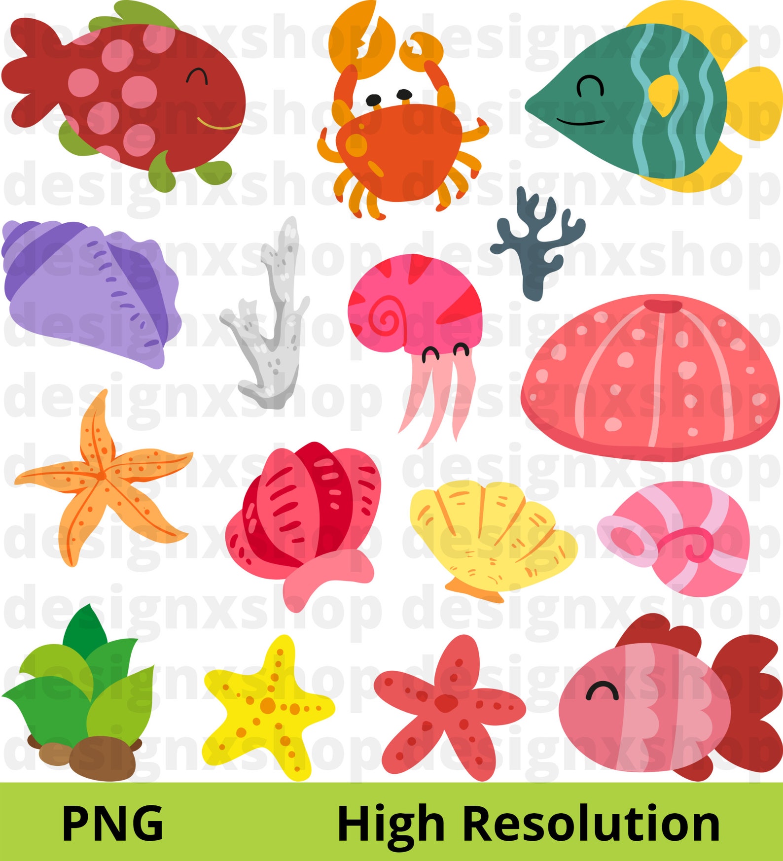 Ocean Animal Clipart Sea Animals Clipart Sea Life Clipart - Etsy