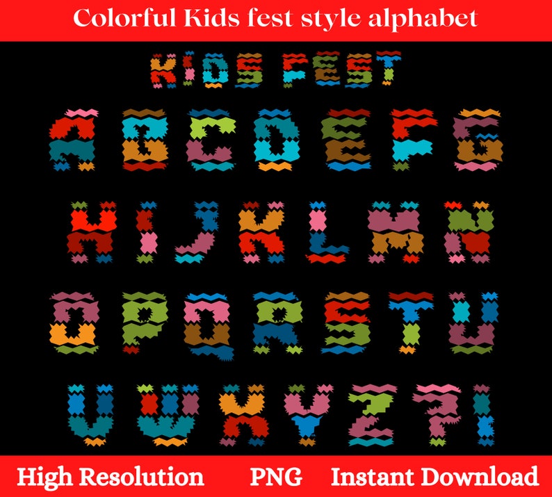 Alphabet Clipart Funny Colored Font Carnival and Fiesta Fun - Etsy