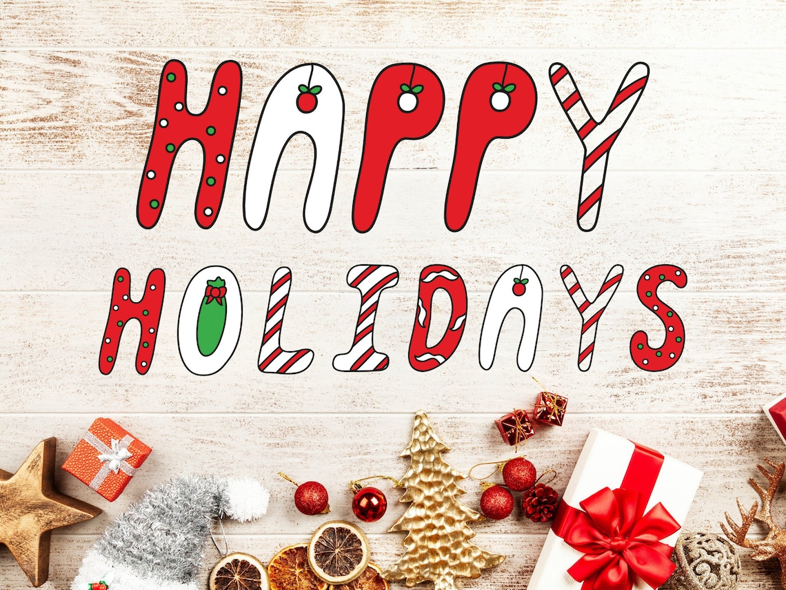 Christmas Alphabet Clipart Holiday SVG Letters Christmas | Etsy