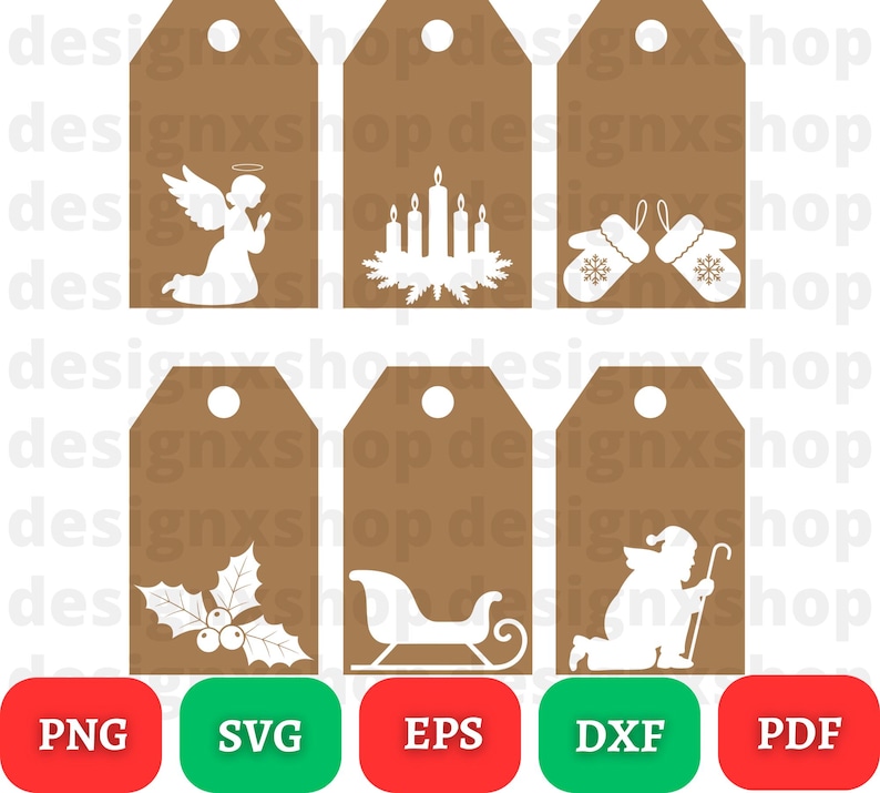 Christmas Gift Tags SVG Bundle – Laser Cut Files, Gift Tag SVG, Label ...