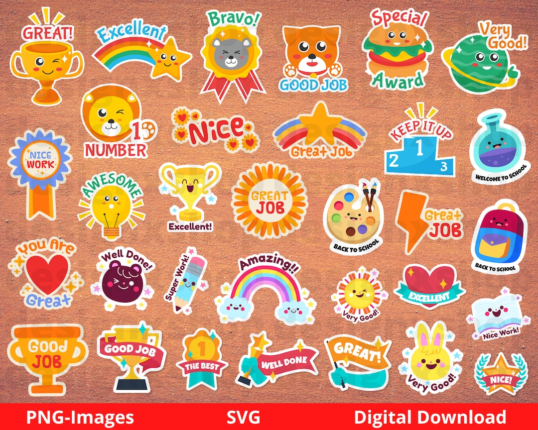 Reward Stickers Clipart Classroom/school (Instant Download) - Etsy