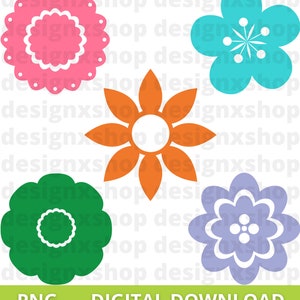 Cute Flower Svg Bundle, Flat Flowers Clipart, Gardening Flower Svg ...