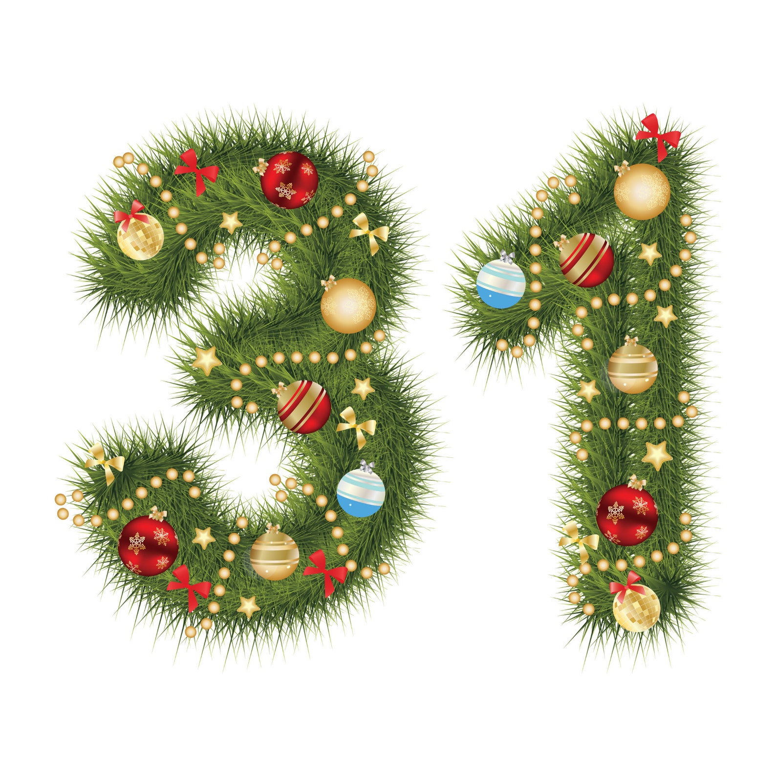 Christmas Numbers Clipart, Christmas Letters, Fonts, Alphabet, SVG, PNG ...