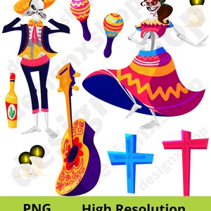 Day of the Dead Clipart, Dia De Los Muertos Clipart, Skull Clipart ...