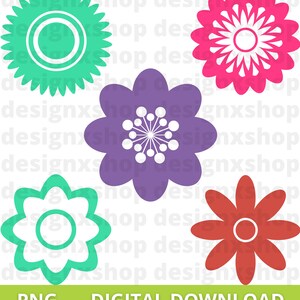 Cute Flower Svg Bundle, Flat Flowers Clipart, Gardening Flower Svg ...