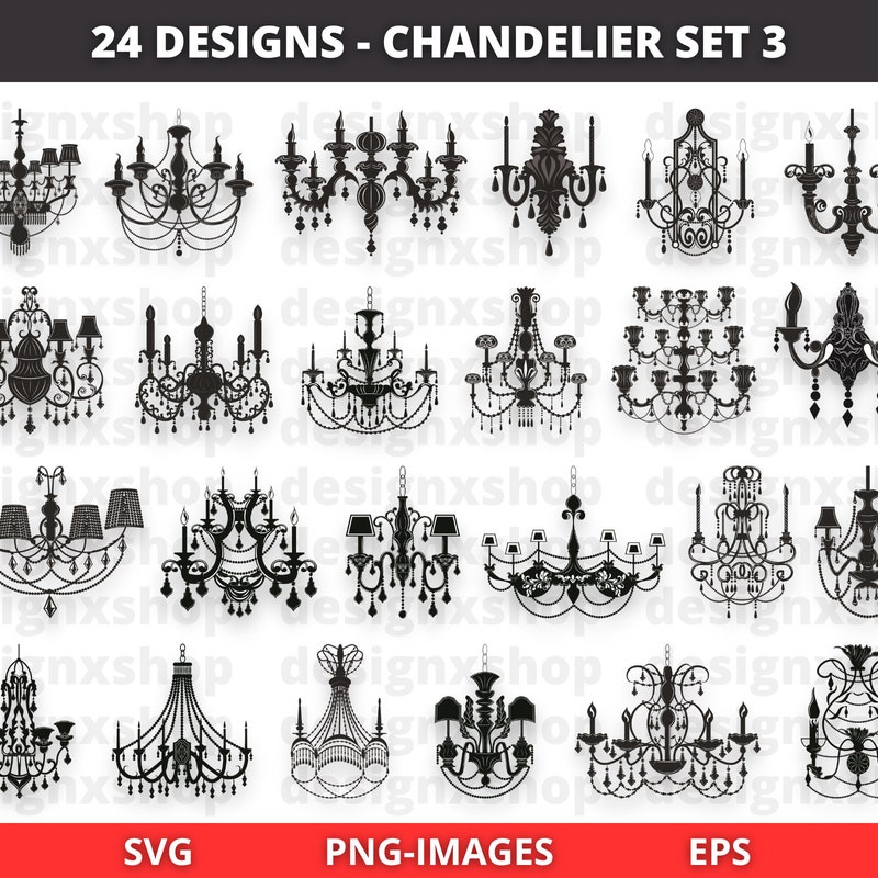 Chandelier Clipart - Etsy