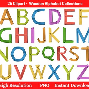 Wooden Alphabet Clipart: Rustic Font, SVG & PNG (digital Download) - Etsy